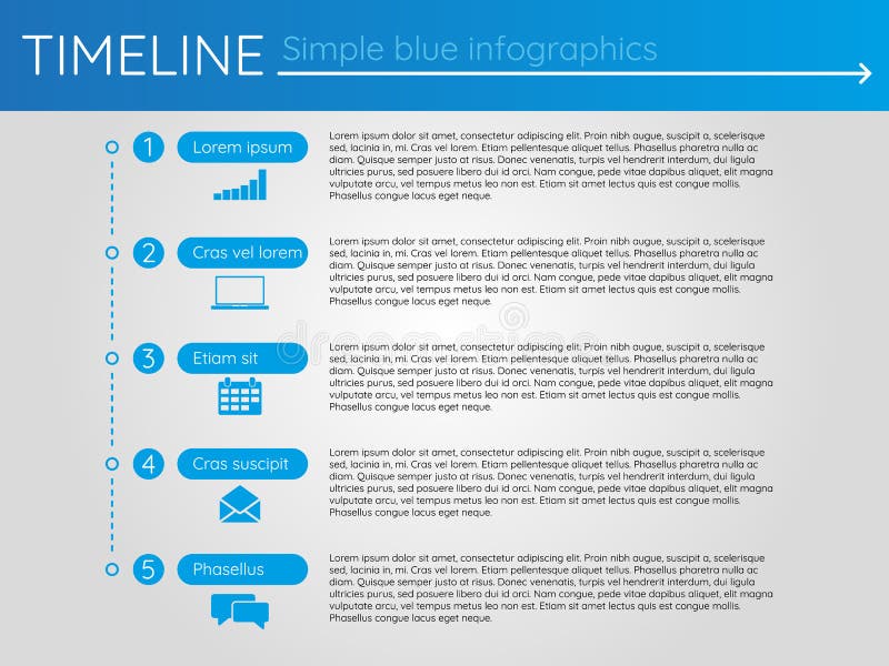 Simple Blue Timeline 11, Infographics Stock Illustration - Illustration ...
