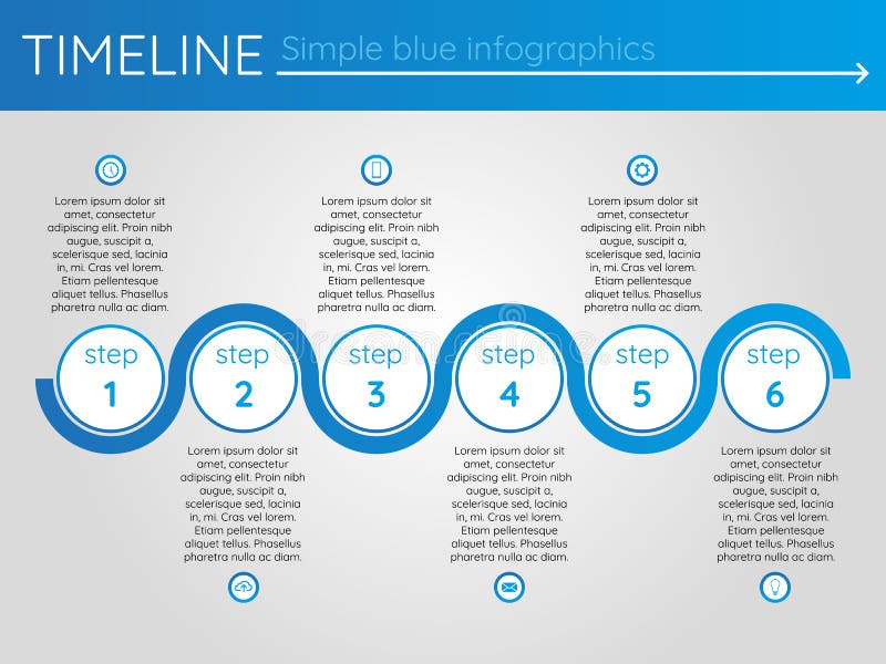 Simple Blue Timeline 15, Infographics Stock Illustration - Illustration ...