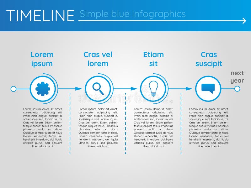 Simple Blue Timeline 20, Infographics Stock Illustration - Illustration ...