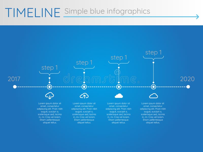 Simple Blue Timeline 23, Infographics Stock Illustration - Illustration ...