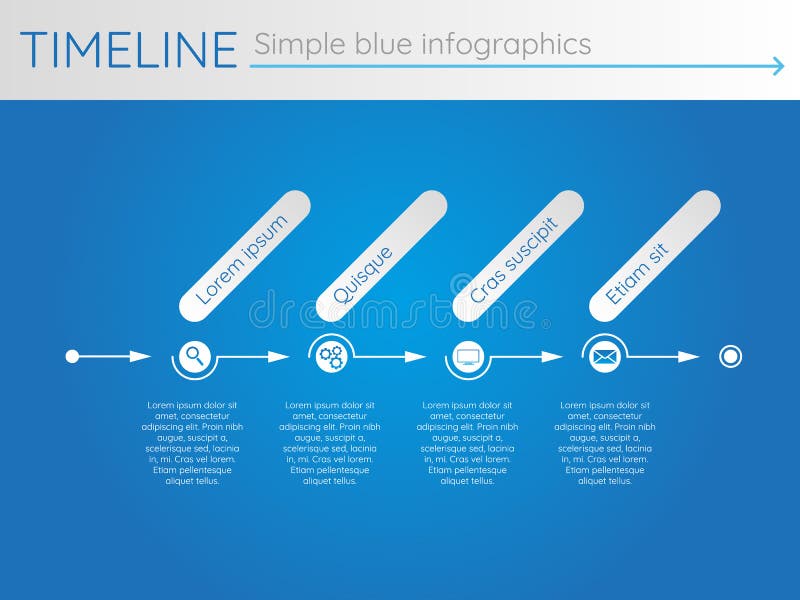 Simple Blue Timeline 1, Infographics Vector Stock Vector - Illustration ...