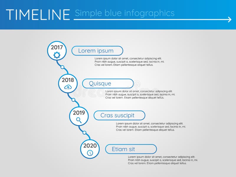 Simple Blue Timeline 27, Infographics Vector Stock Vector ...