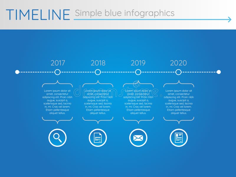 Simple Blue Timeline 1, Infographics Vector Stock Vector - Illustration ...