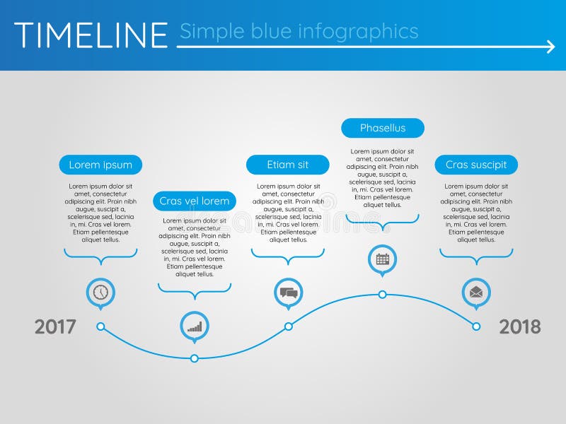 Simple Blue Timeline 1, Infographics Vector Stock Vector - Illustration ...