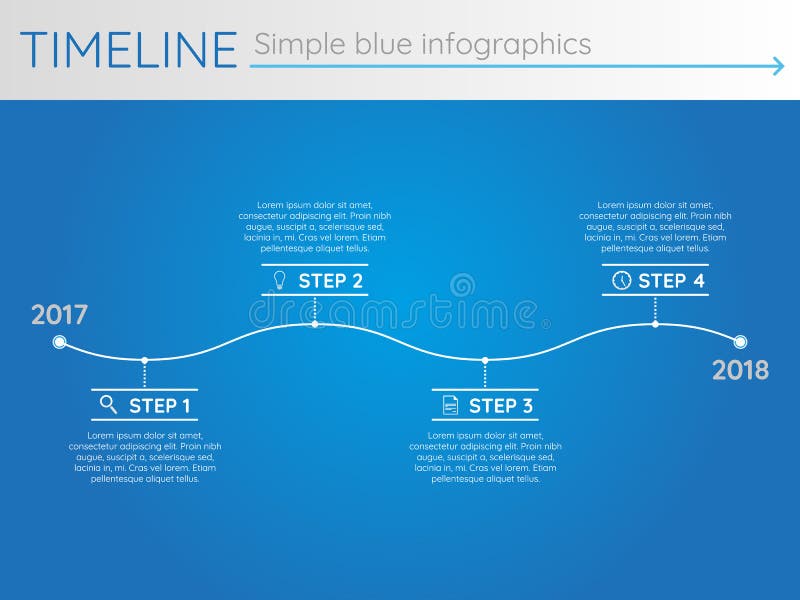 Simple Blue Timeline 29, Infographics Stock Illustration - Illustration ...