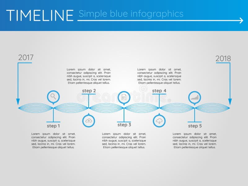 Simple Blue Timeline 21, Infographics Vector Stock Vector ...