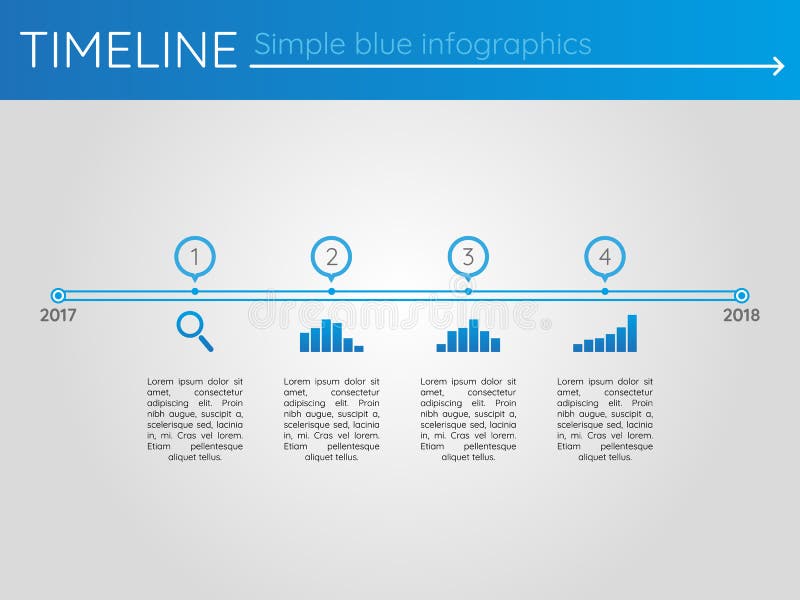 Simple Blue Timeline 6, Infographics Stock Illustration - Illustration ...