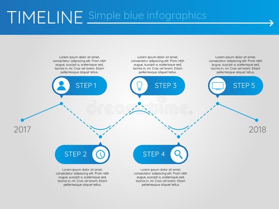 Simple Blue Timeline 8, Infographics Stock Illustration - Illustration ...