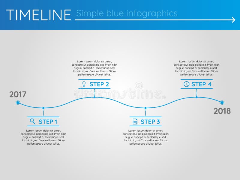 Simple Blue Timeline 9, Infographics Stock Illustration - Illustration ...
