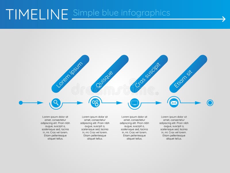 Simple Blue Timeline 14, Infographics Vector Stock Vector ...