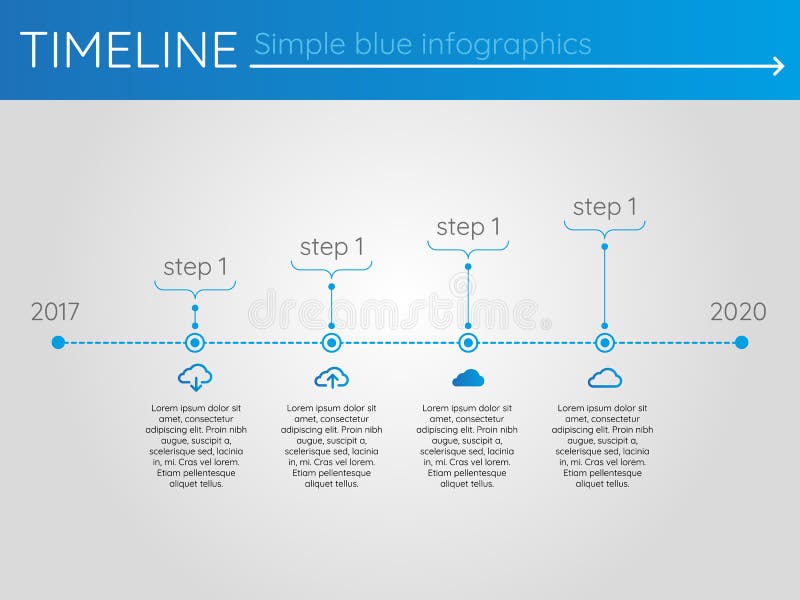Simple Blue Timeline 3, Infographics Vector Stock Vector - Illustration ...