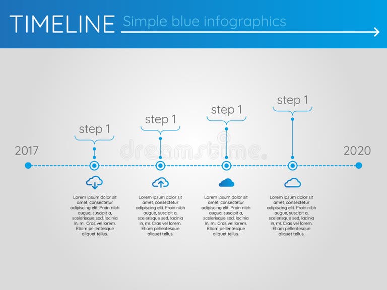 Simple Blue Timeline 3, Infographics Vector Stock Vector - Illustration ...
