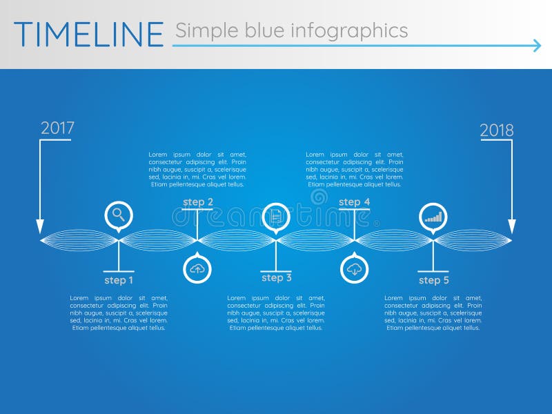 Simple Blue Timeline 27, Infographics Vector Stock Vector ...