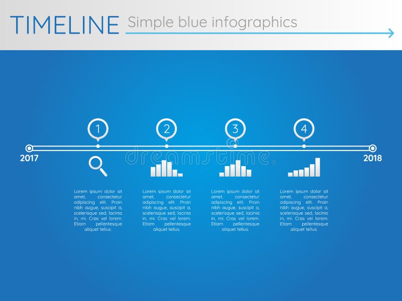 Simple Blue Timeline 21, Infographics Vector Stock Vector ...