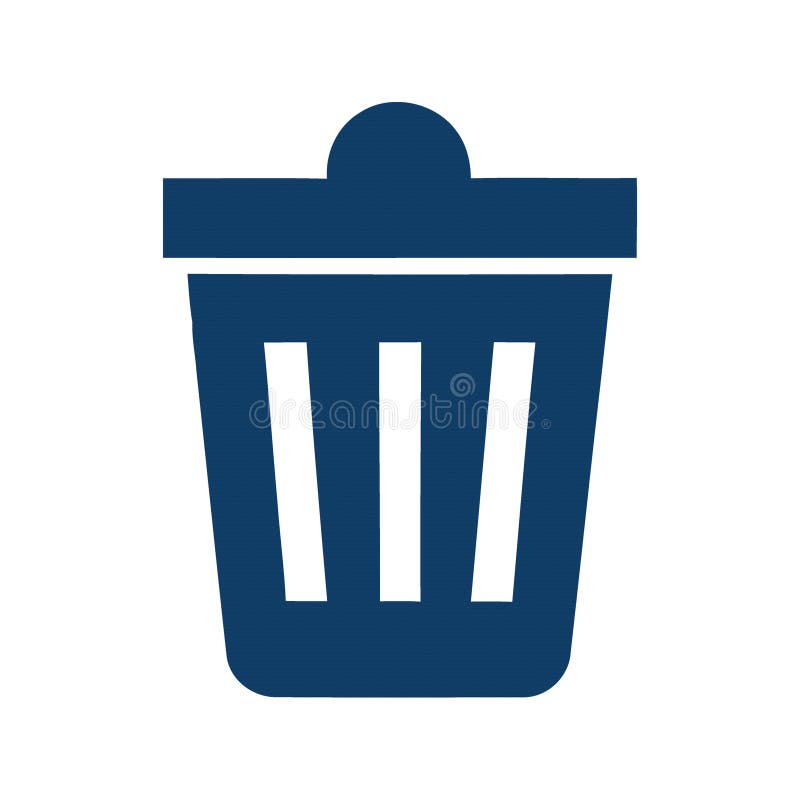 Simple Blue Trash Can Icon Clean Delete Remove Symbol Stock Vector - Illustration of computer ...