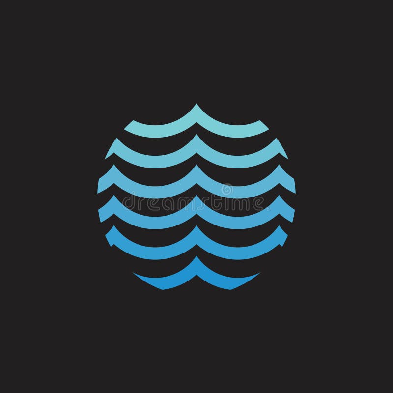 Simple Blue Wave Circle Geometric Gradient Logo Stock Vector ...