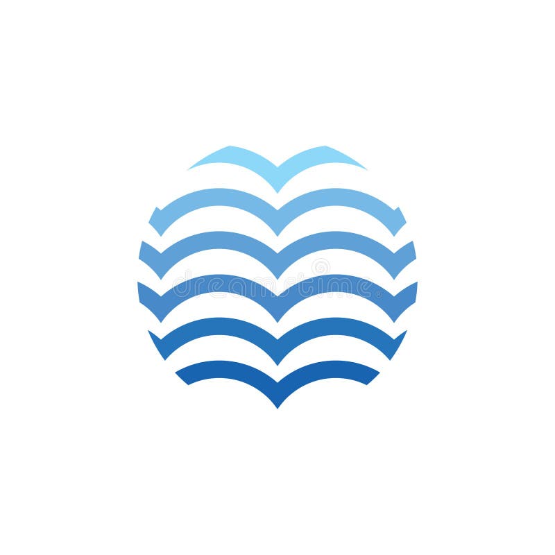 Simple Blue Wave Circle Geometric Gradient Logo Stock Vector ...