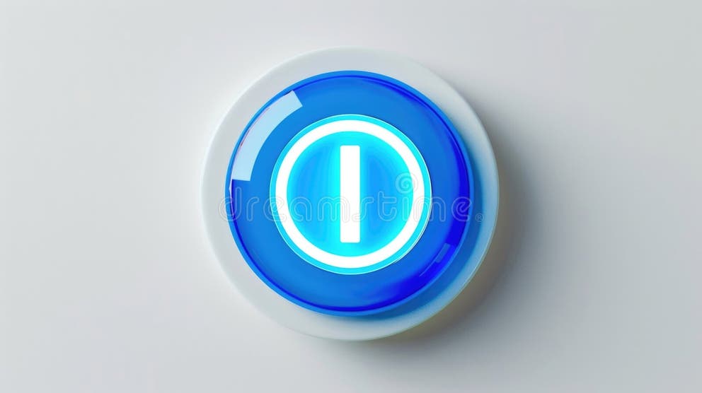 Simple Blue and White Button on a White Wall. Suitable for Various ...