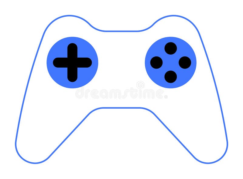 Simple Blue and White Game Controller with Directional and Action ...