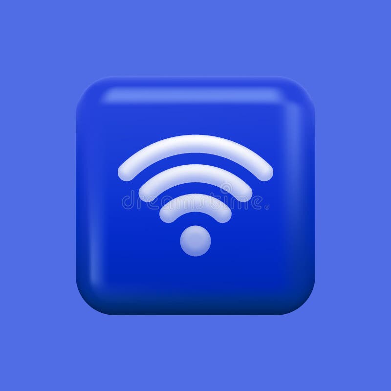 Simple Blue WiFi Icon. 3D Internet Access Element Stock Vector ...
