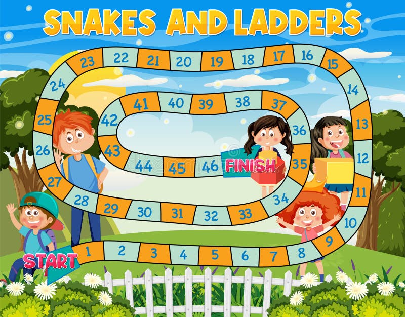 Simple Board Game for Children Template Stock Illustration ...