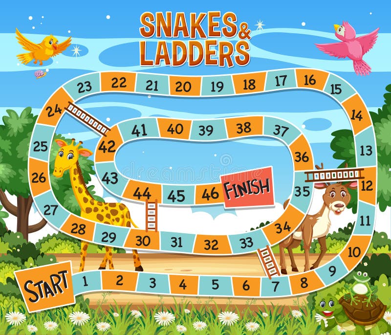 Simple Board Game for Children Template Stock Vector - Illustration of ...