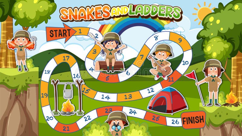 Simple Board Game for Children Template Stock Vector - Illustration of ...