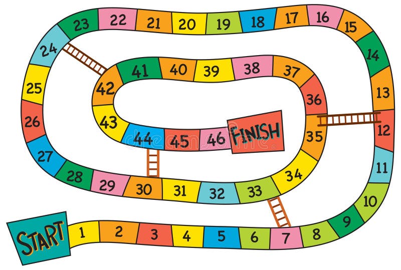 Simple Board Game Template for Children Stock Vector - Illustration of ...