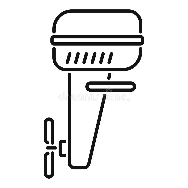 Simple Boat Motor Icon in a Linear Style for Any Design Stock ...