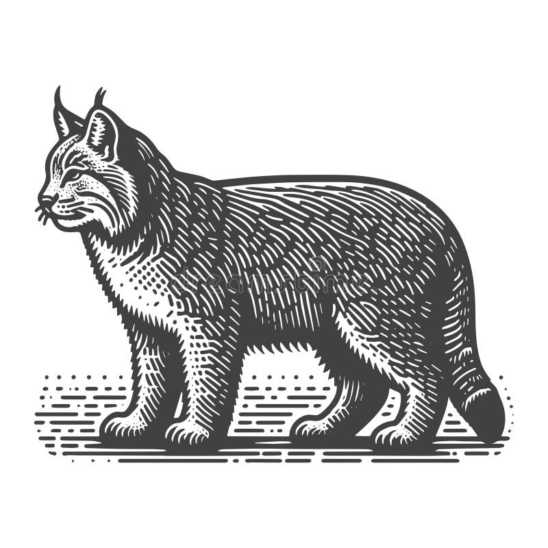 Bobcat Side View Vintage Retro Logo Vector Icon Illustration Design ...