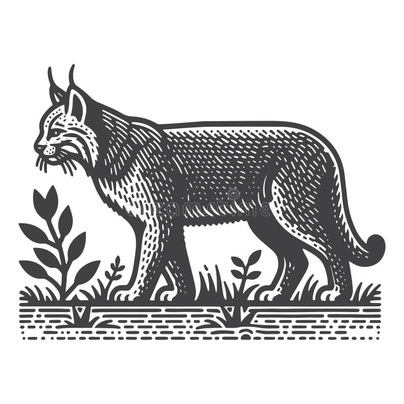 Bobcat Side View Vintage Retro Logo Vector Icon Illustration Design ...