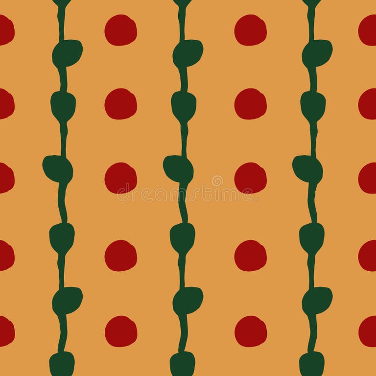 Simple Boho Style Seamless Pattern with Red Dots. Stock Vector ...