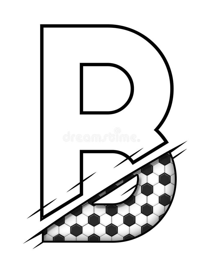Football Alphabet B stock illustration. Illustration of leather - 364851393