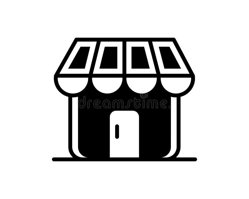 Simple, Bold Black and White Storefront Icon. Ideal for Website Design ...