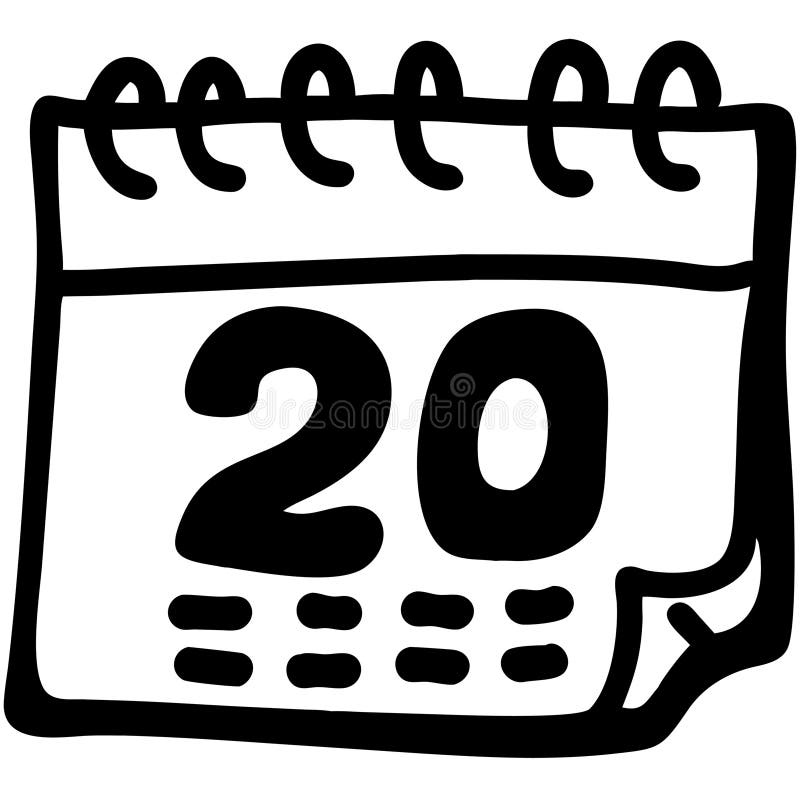 Simple Bold Calendar Black and White Vector for Planners and Organizers ...