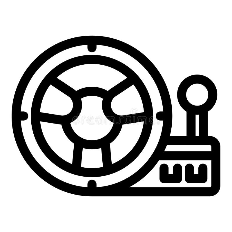 Racing Simulator Steering Wheel with Gear Shift Knob Icon Stock ...