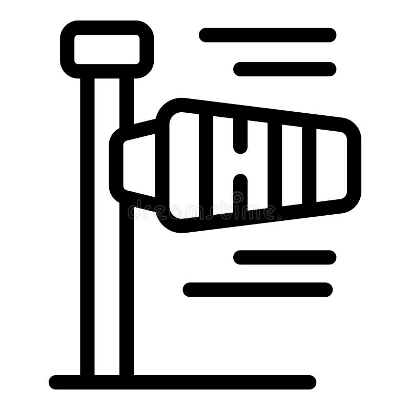 Windsock Indicating Wind Direction and Speed on Post Stock Vector ...