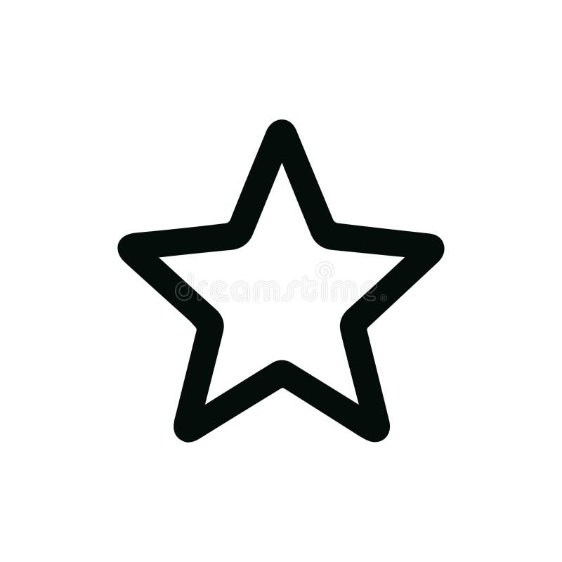 Simple Bold Outline Star Shape Sign Element Stock Illustration ...