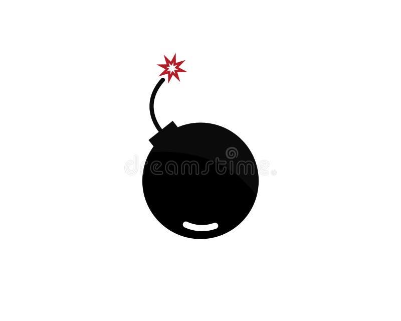 Simple Bomb Logo Vector Icon Illustration Stock Vector - Illustration ...