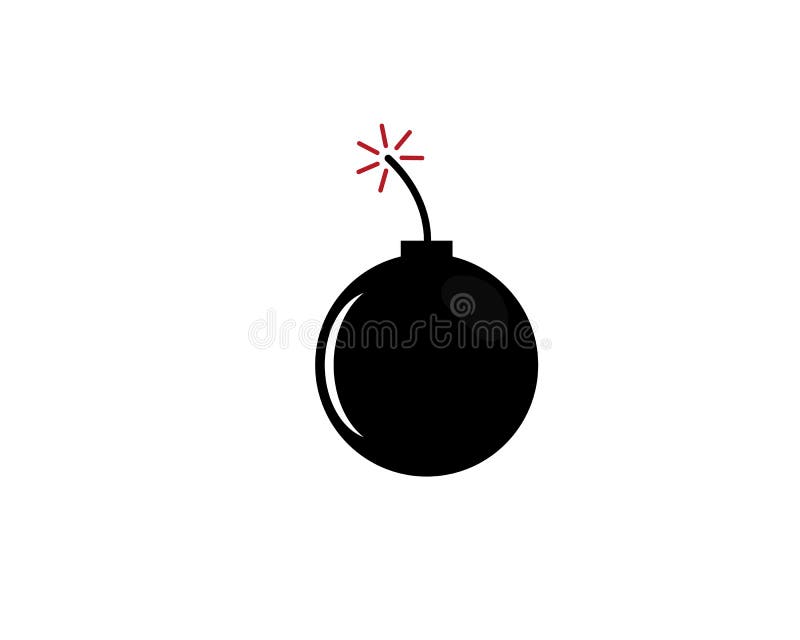 Simple Bomb Logo Vector Icon Illustration Stock Vector - Illustration ...