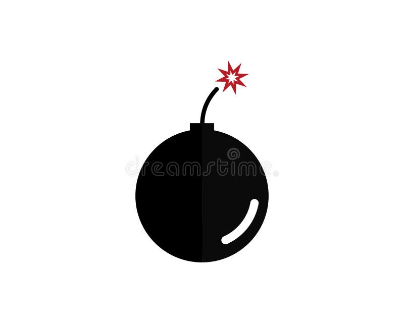 Simple Bomb Logo Vector Icon Illustration Stock Vector - Illustration ...