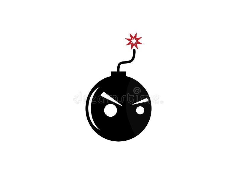 Simple Bomb Logo Vector Icon Illustration Stock Vector - Illustration ...