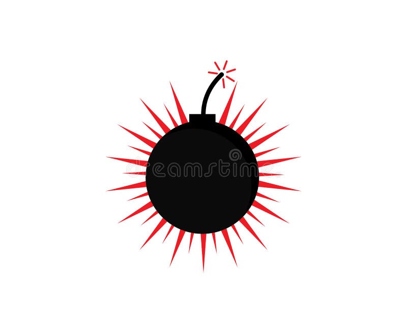 Simple Bomb Logo Vector Icon Illustration Stock Vector - Illustration ...