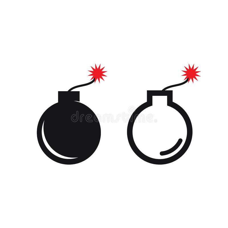 Simple Bomb Logo Vector Icon Illustration Stock Vector - Illustration ...