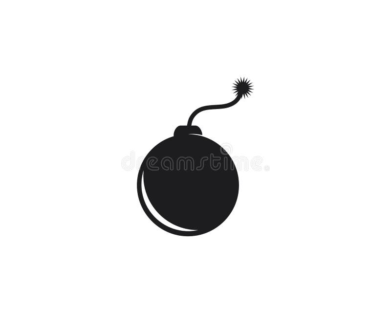 Simple Bomb Logo Vector Icon Illustration Stock Vector - Illustration ...