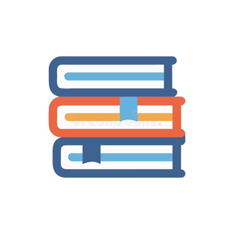 Simple Book Stack Icon for Learning Stock Illustration - Illustration ...