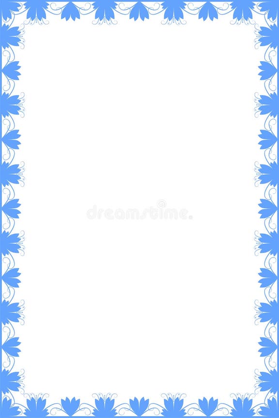 Simple Blue Floral Borders Stock Illustrations – 128 Simple Blue Floral ...