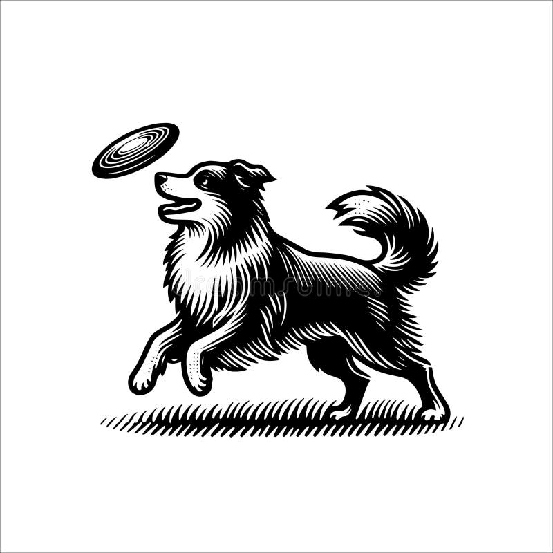 Border Collie Playing Stock Illustrations – 1,219 Border Collie Playing ...
