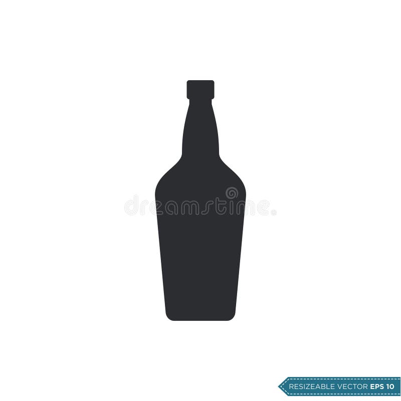 Black Color Simple Bottle Icon Vector Template Illustration Design ...