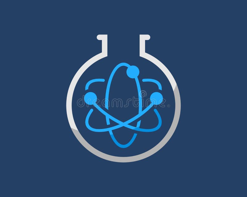 Simple Bottle Laboratory with Atom Symbol Inside Stock Illustration ...